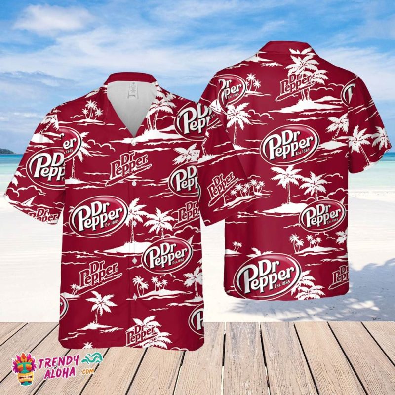 Dr.Pepper Hawaiian Beach Pattern Shirt, Hawaii Beer Shirt, Dr ...